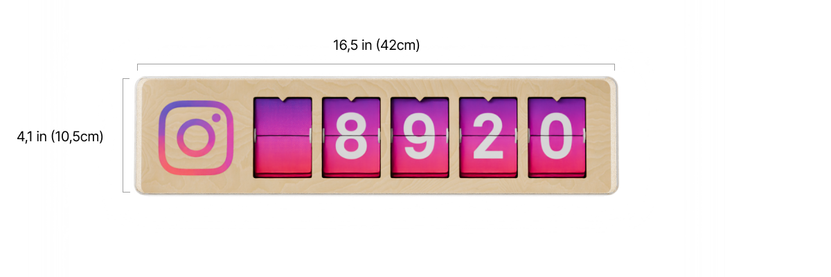 Smiirl. Instagram Counter 5-digit