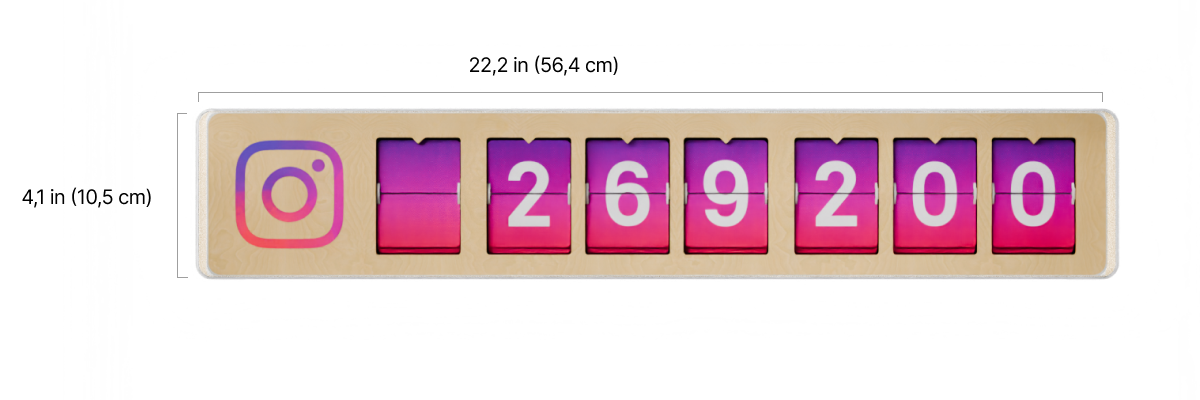 Smiirl. Technical Specs - Instagram Counter, 7 Digits